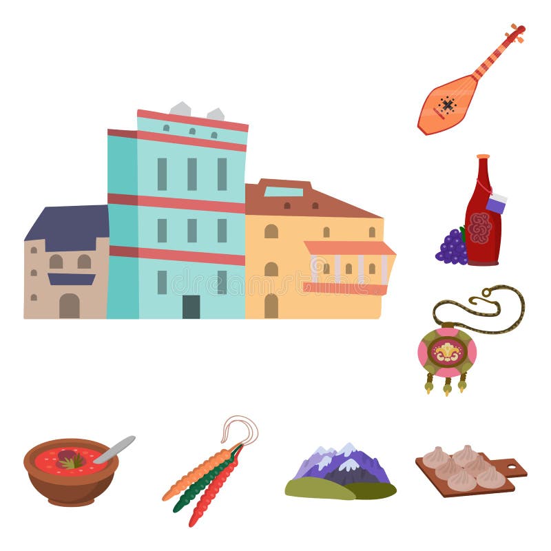 Isolated Object of Caucasus and Traditions Icon. Collection of Caucasus ...