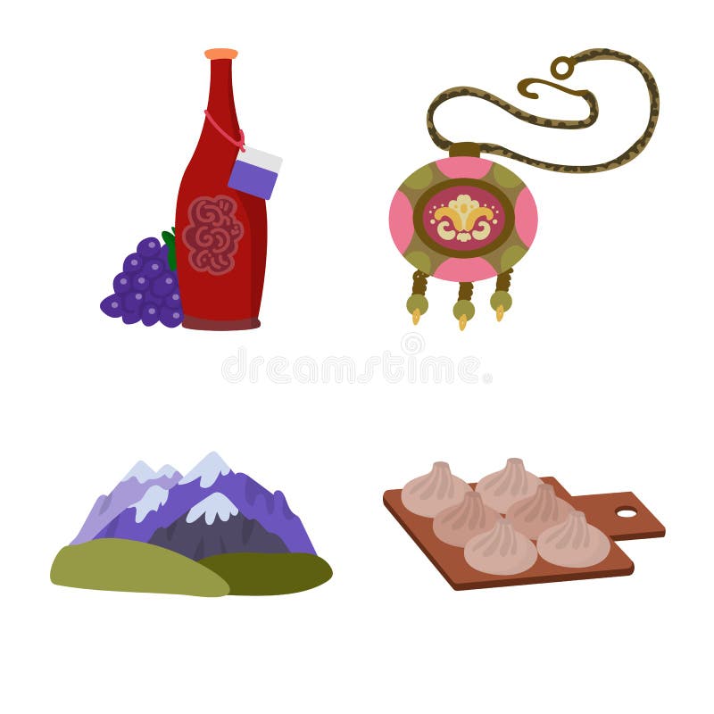 Isolated Object of Caucasus and Traditions Icon. Set of Caucasus and ...