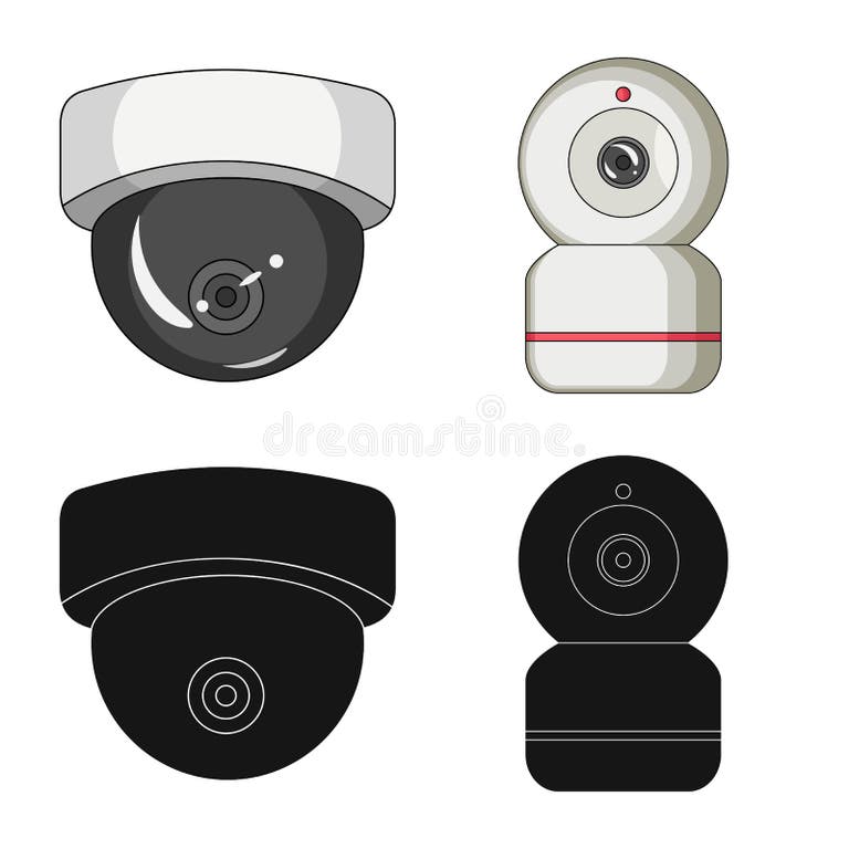 Isolated Object of Cctv and Camera Icon. Set of Cctv and System Vector ...