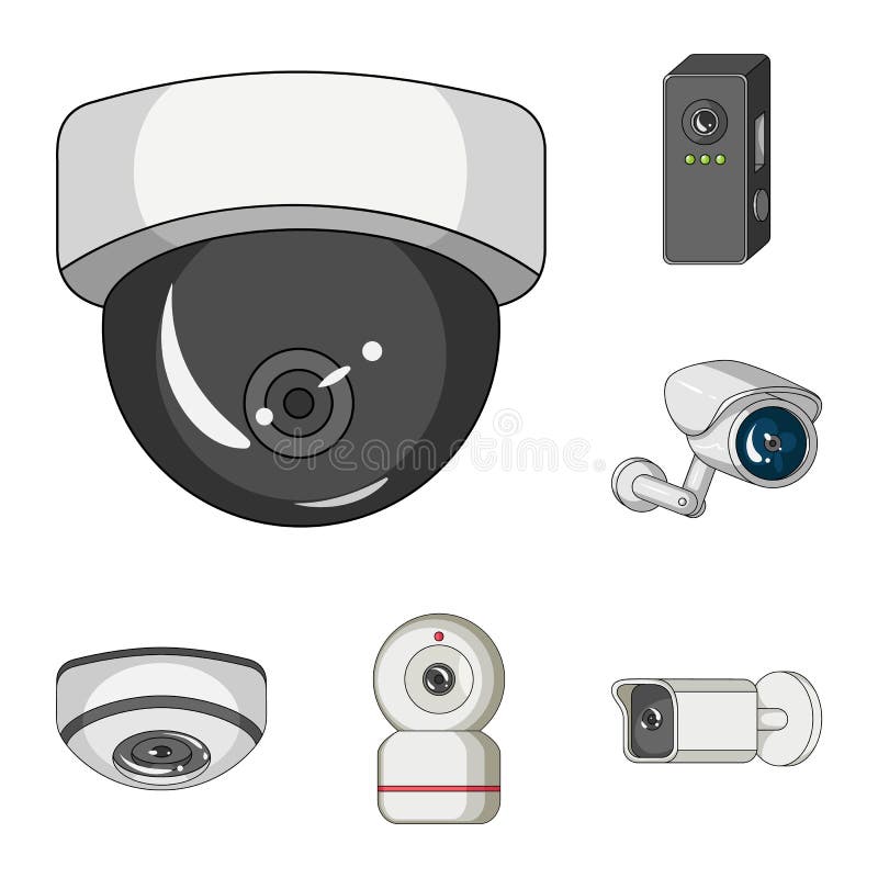 Isolated Object of Cctv and Camera Icon. Set of Cctv and System Vector ...