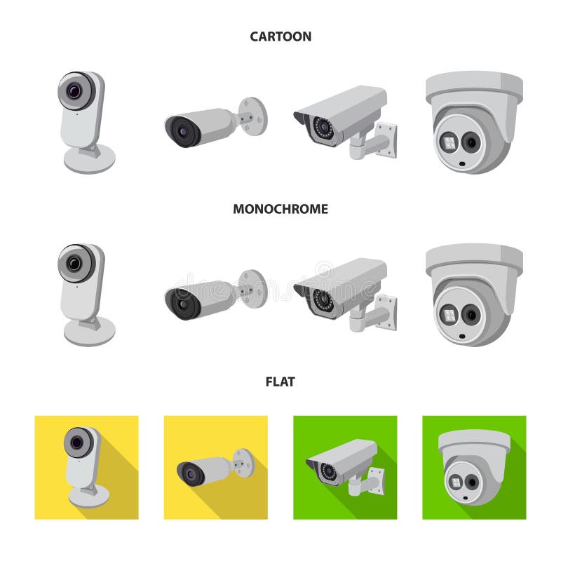 Isolated Object of Cctv and Camera Logo. Collection of Cctv and System ...