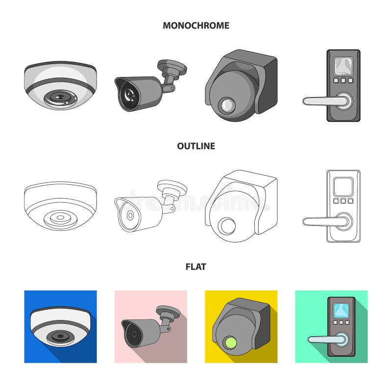 Isolated Object of Cctv and Camera Logo. Set of Cctv and System Vector ...