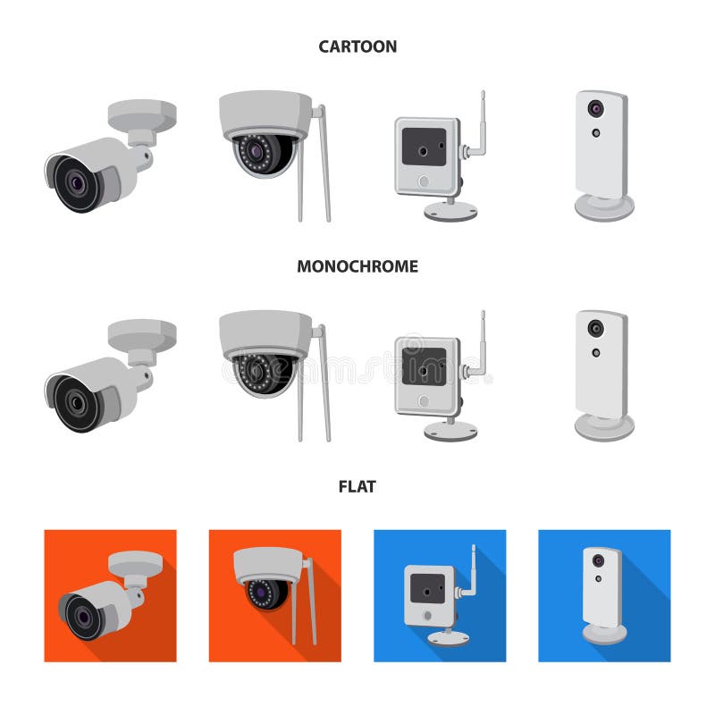 Isolated Object of Cctv and Camera Sign. Collection of Cctv and System ...