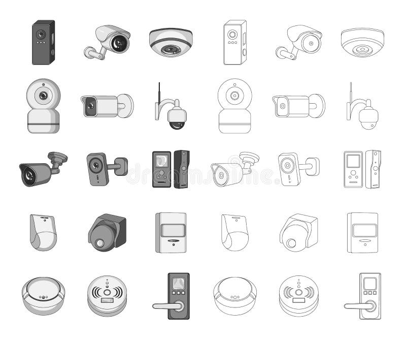 Isolated Object of Cctv and Camera Sign. Set of Cctv and System Vector ...