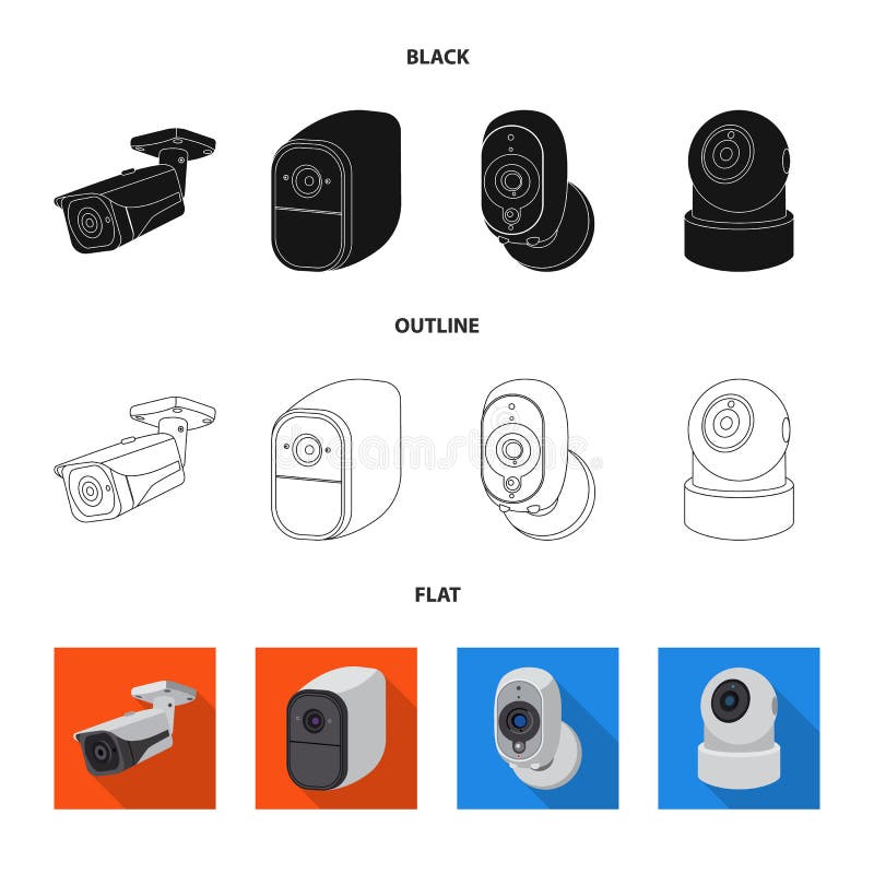 Vector Illustration of Cctv and Camera Icon. Set of Cctv and System ...
