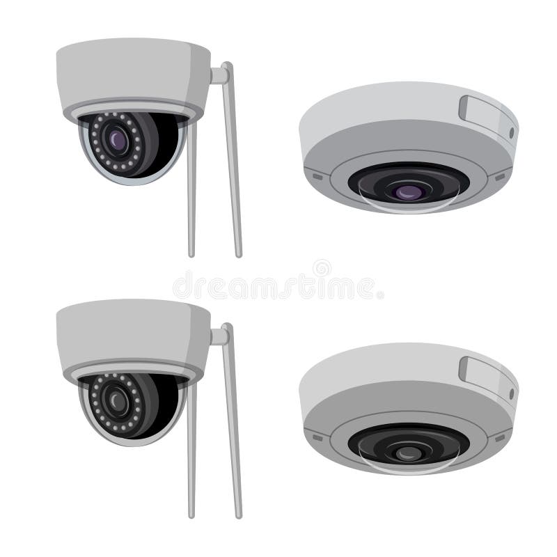 Isolated Object of Cctv and Camera Symbol. Set of Cctv and System Stock ...