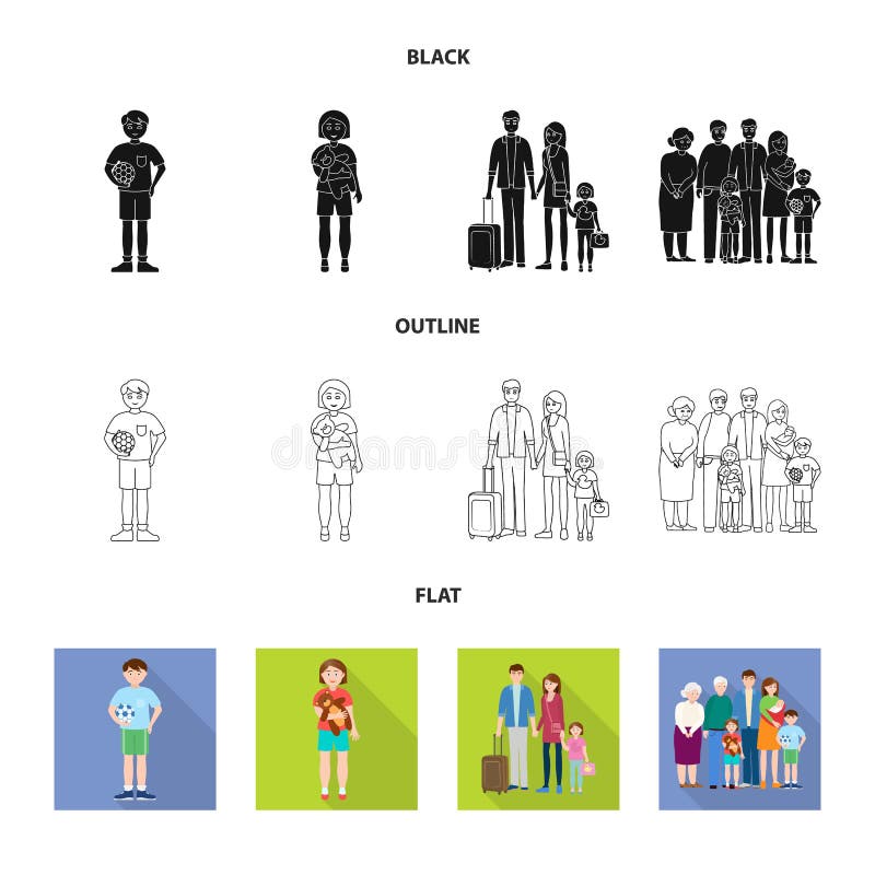 Isolated Object Of Character And Avatar Symbol Set Of Character And