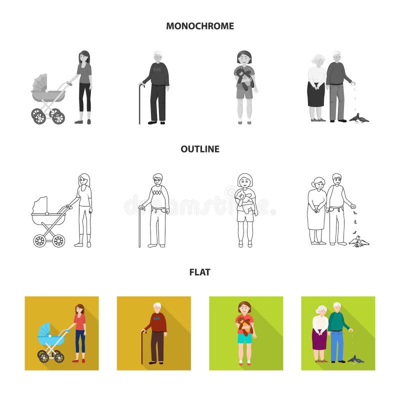 Isolated Object Of Character And Avatar Symbol Set Of Character And