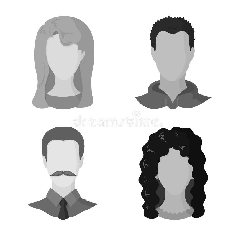 Isolated Object of Character and Profile Icon. Collection of Character ...