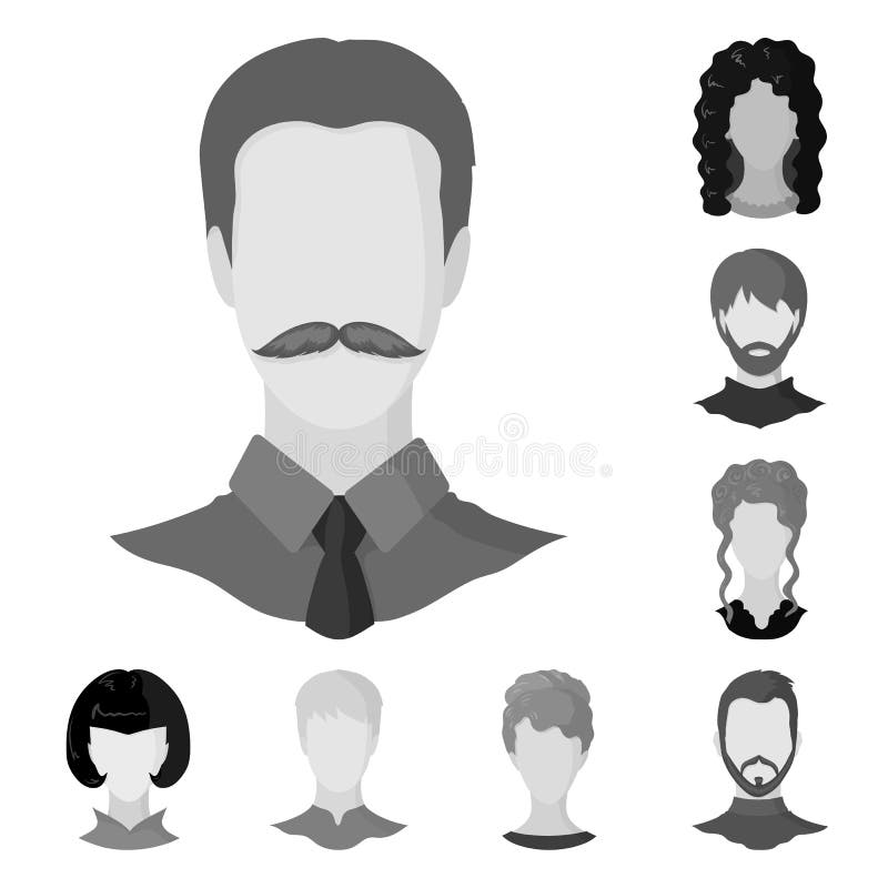 Isolated Object of Character and Profile Icon. Set of Character and ...