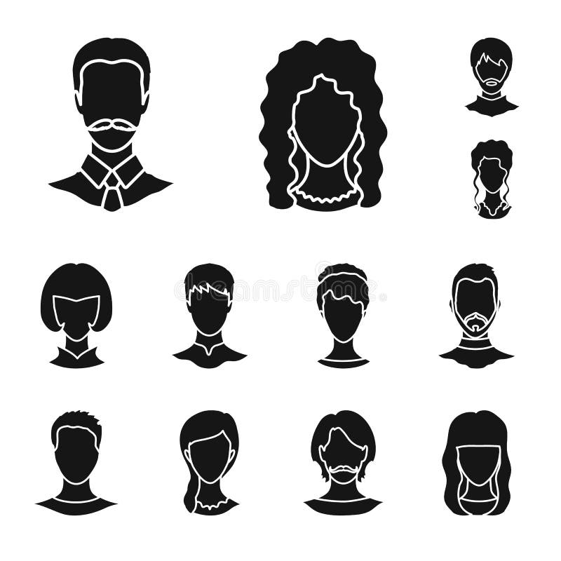 Isolated Object of Character and Profile Symbol. Collection of ...