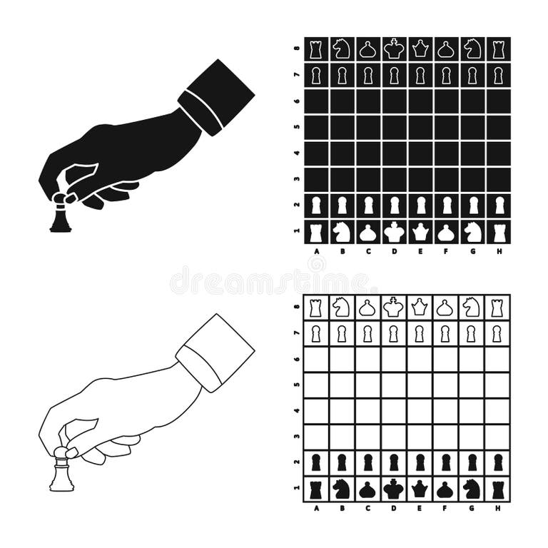 Isolated Object of Checkmate and Thin Logo. Set of Checkmate and Target ...
