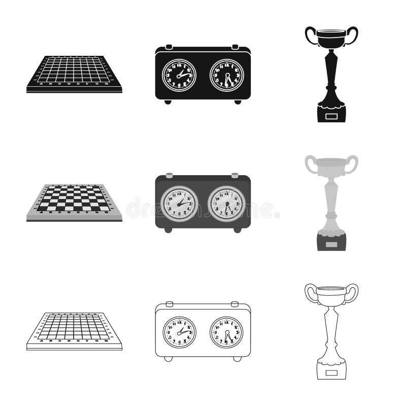 Vector Illustration of Checkmate and Thin Symbol. Set of Checkmate and ...