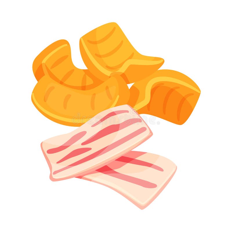 Bacon Sign Emoji Icon Illustration. Fast Food Vector Symbol Emoticon ...