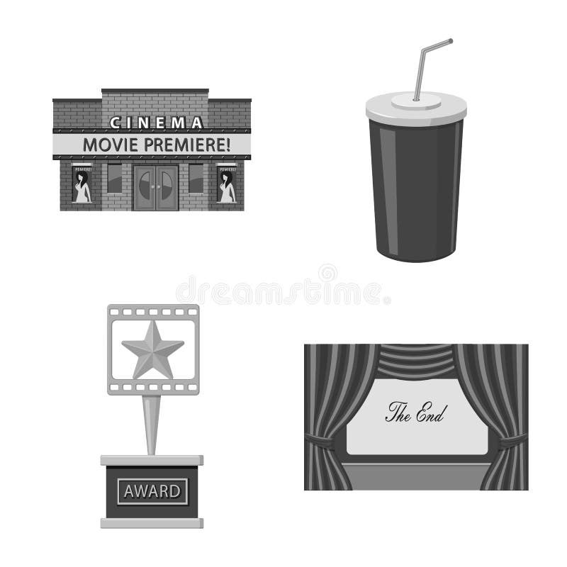 Isolated Object of Cinematography and Studio Symbol. Set of ...