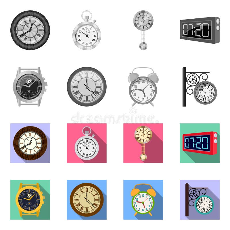 Isolated Object of Clock and Time Symbol. Set of Clock and Circle Stock ...