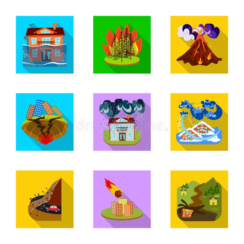 Isolated Object of Collapse and Environment Logo. Set of Collapse and ...