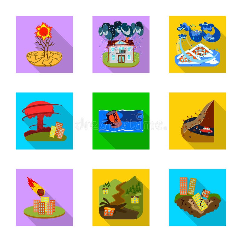 Isolated Object of Collapse and Environment Logo. Set of Collapse and ...