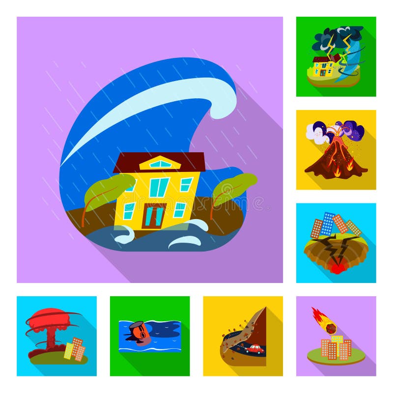 Isolated Object Of Collapse And Environment Symbol. Set Of Collapse And ...