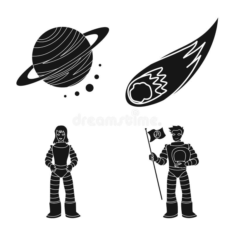 Isolated Object of Colonization and Sky Icon. Collection of ...