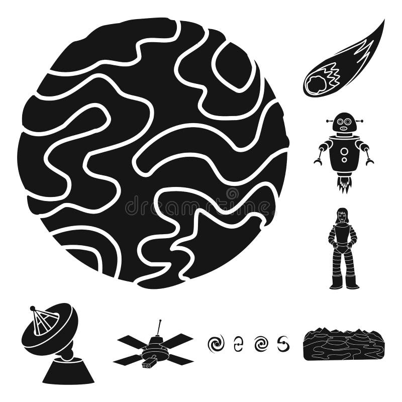 Vector Illustration of Colonization and Sky Symbol. Collection of ...