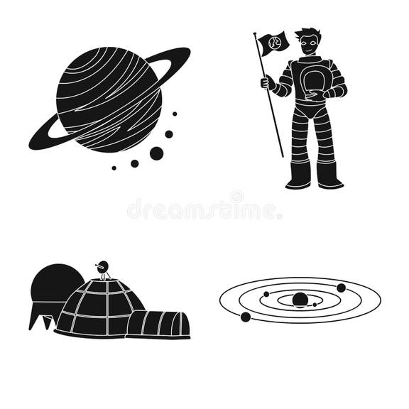 Isolated Object of Colonization and Sky Symbol. Collection of ...