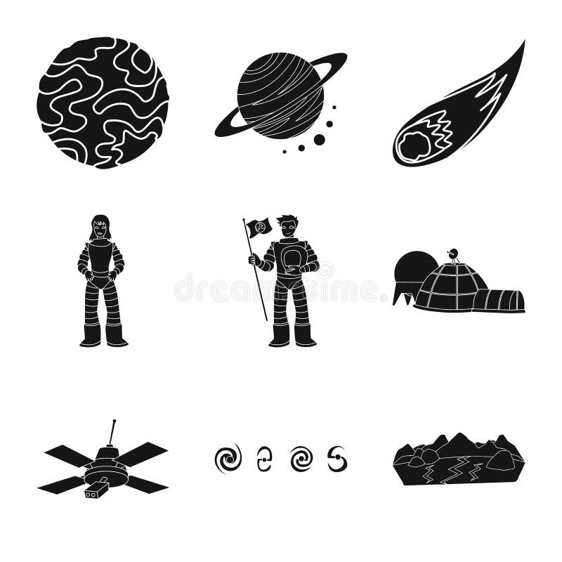 Vector Illustration of Colonization and Sky Icon. Collection of ...