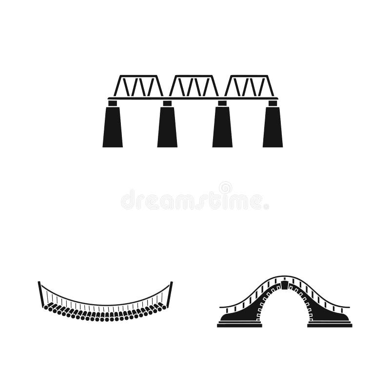 Isolated Object Of Construct And Side Icon Collection Of Construct And Bridge Vector Icon For