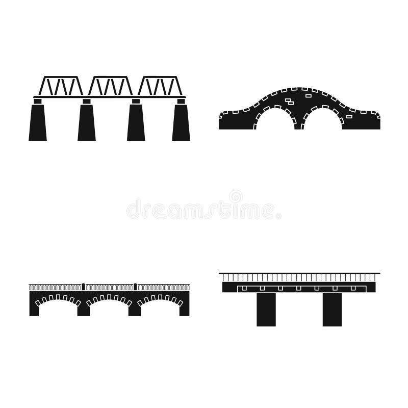 Isolated Object Of Construct And Side Icon Collection Of Construct And Bridge Stock Symbol For
