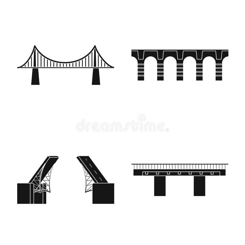 Isolated Object Of Construct And Side Icon Collection Of Construct And Bridge Stock Vector