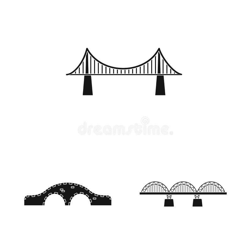 Isolated Object Of Construct And Side Icon Set Of Construct And Bridge