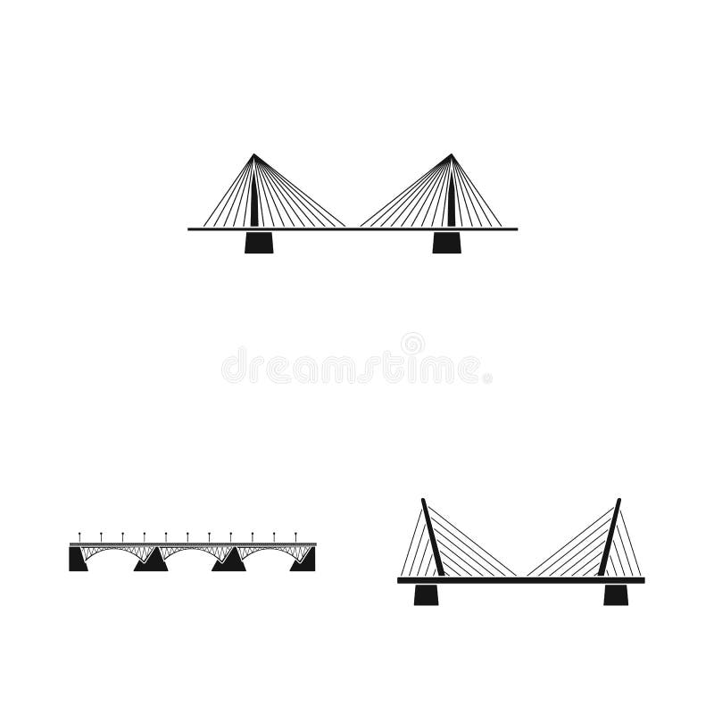 Isolated Object Of Construct And Side Sign Collection Of Construct And Bridge Vector Icon For