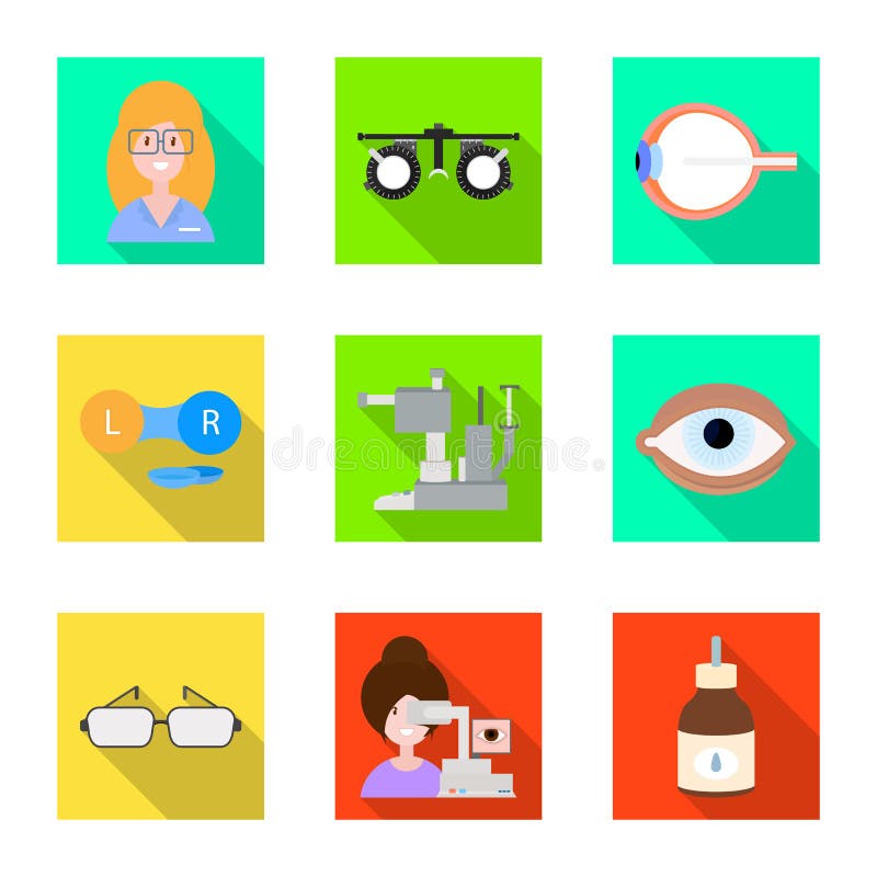 Isolated Object of Correction and Eyesight Logo. Collection of ...