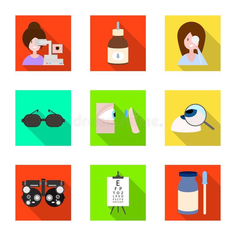 Isolated Object of Correction and Eyesight Logo. Set of Correction and ...
