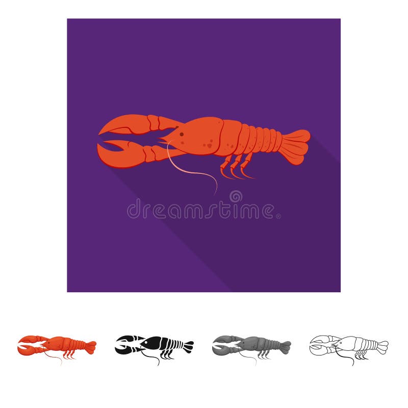 Isolated Object of Crayfish and Lobster Symbol. Collection of Crayfish ...