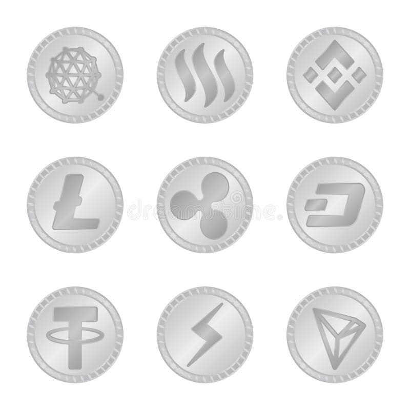 Vector Illustration of Cryptography and Finance Sign. Set of ...