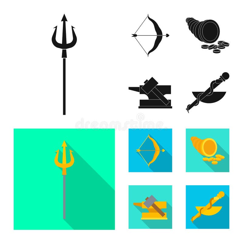 Isolated Object of Deity and Antique Icon. Set of Deity and Myths ...