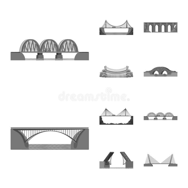 Isolated Object Of Design And Construct Logo Set Of Design And Bridge