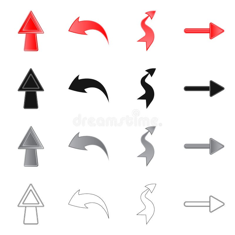 Vector Illustration of Element and Arrow Logo. Set of Element and ...