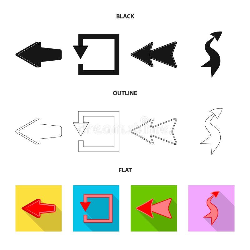Isolated Object of Element and Arrow Icon. Set of Element and Direction ...
