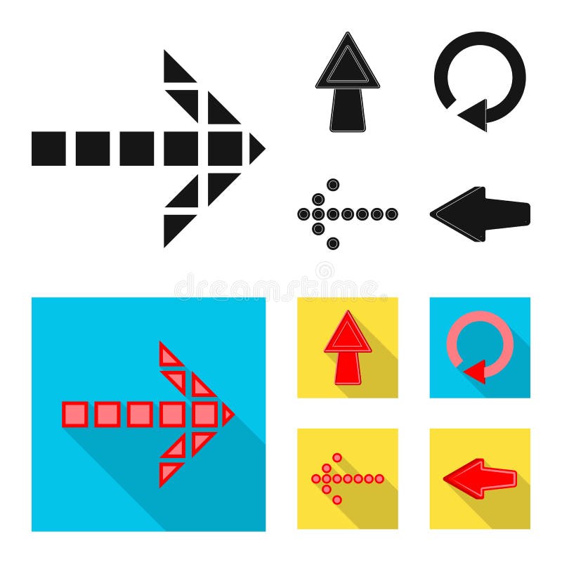 Vector Illustration of Element and Arrow Sign. Collection of Element ...
