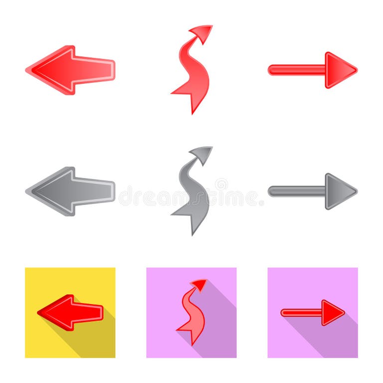 Vector Illustration of Element and Arrow Symbol. Set of Element and ...