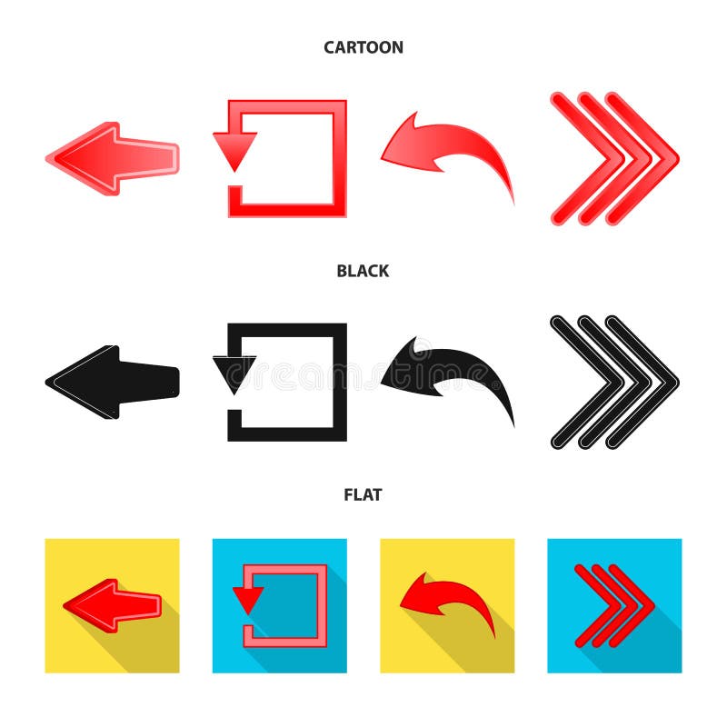 Vector Illustration of Element and Arrow Icon. Set of Element and ...