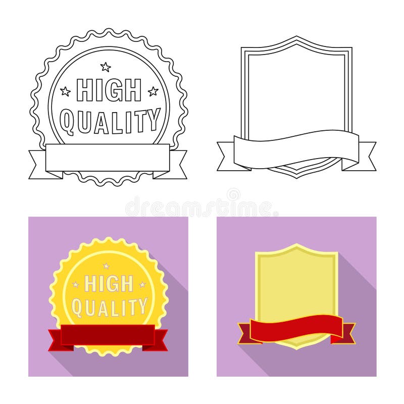 Isolated Object of Emblem and Badge Logo. Set of Emblem and Sticker ...
