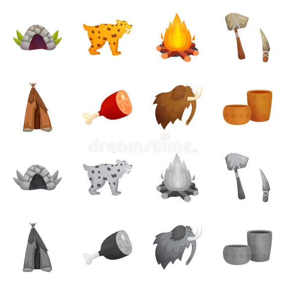 Isolated Object of Evolution and Neolithic Logo. Set of Evolution and ...