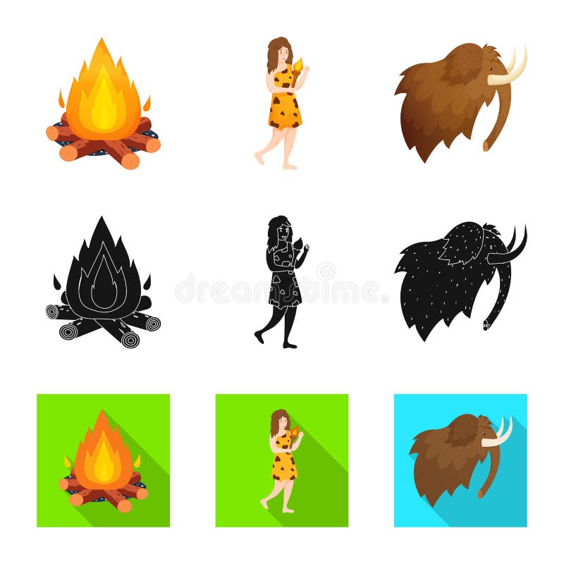 Vector Illustration of Evolution and Neolithic Symbol. Set of Evolution ...