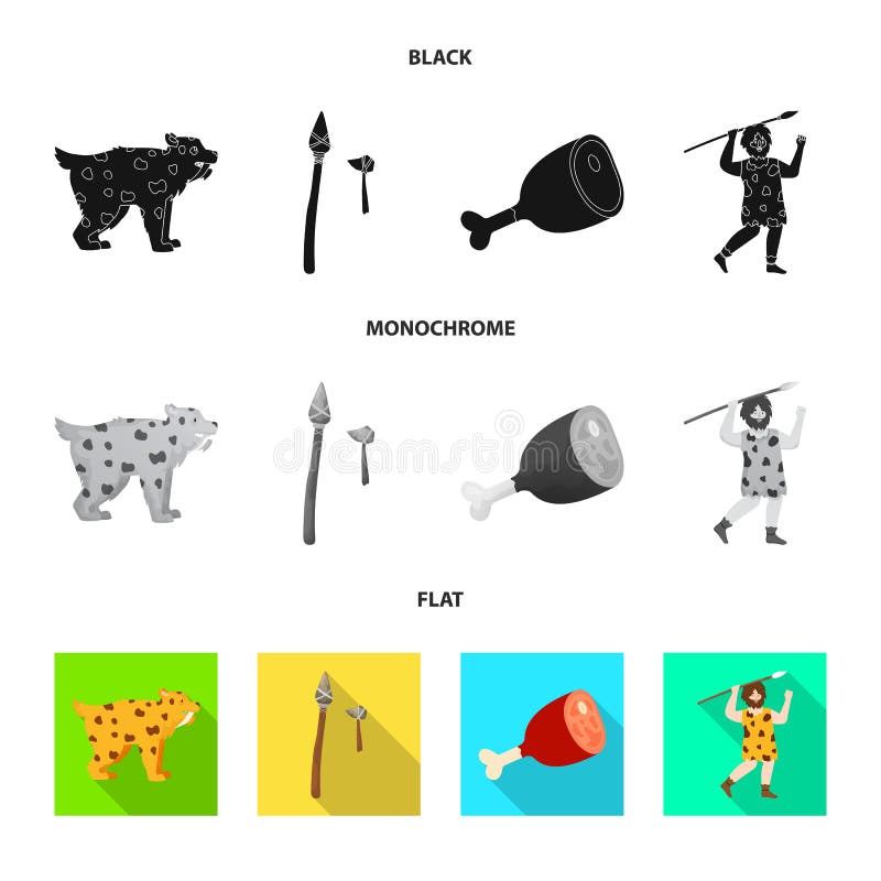 Isolated Object of Evolution and Neolithic Sign. Set of Evolution and ...