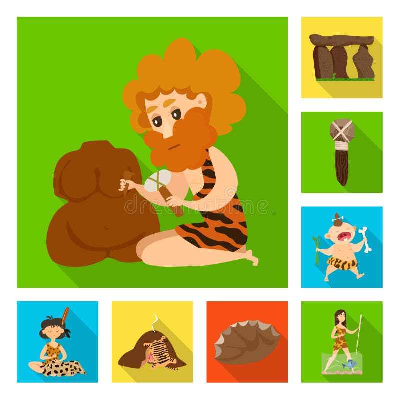 Isolated Object of Evolution and Prehistory Icon. Set of Evolution and ...