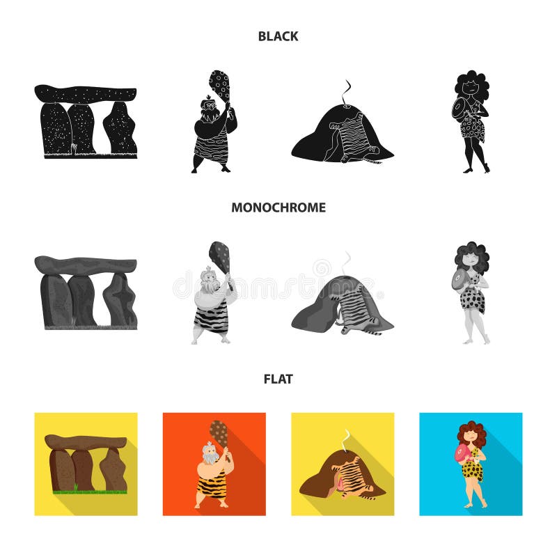 Isolated Object of Evolution and Prehistory Logo. Set of Evolution and ...