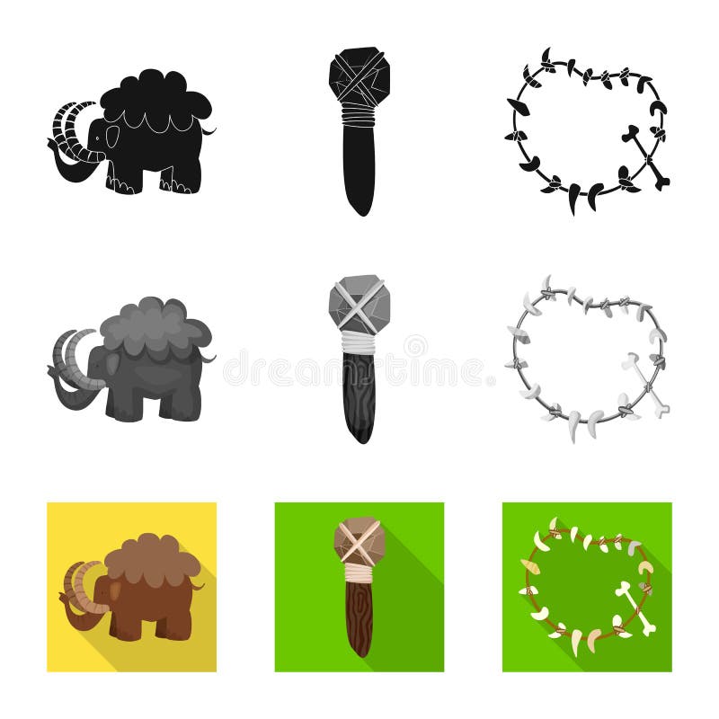 Vector Illustration of Evolution and Prehistory Symbol. Set of ...